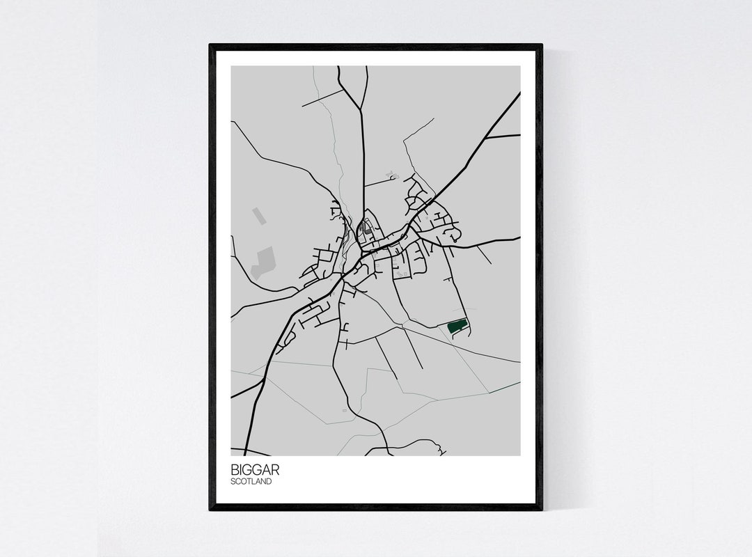 Biggar Scotland Map Art Print Many Styles 350gsm Art - Etsy
