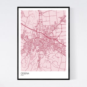 Cesena, Italy Map Art Print Many Colours Art Quality Paper Fast ...
