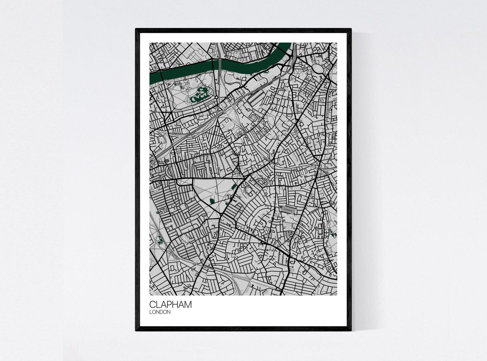 Clapham London Map Art Print Many Colours 350gsm Art - Etsy UK