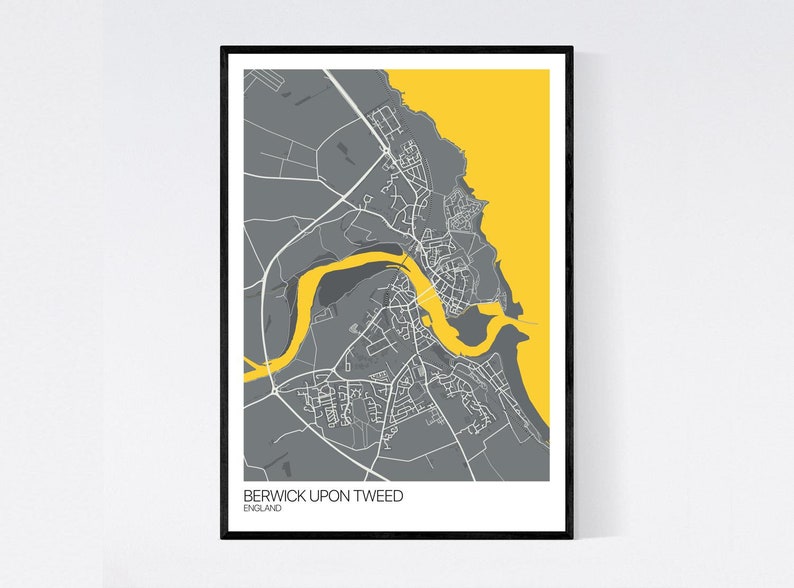 Berwick Upon Tweed England Map Art Print Many Styles | Etsy