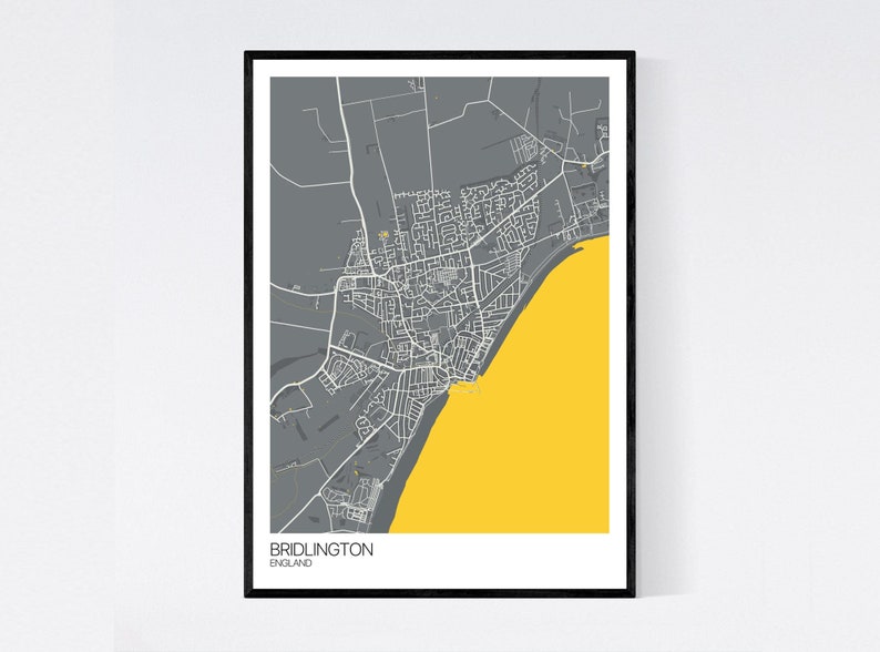 Bridlington England Map Art Print Many Colours 350gsm Art - Etsy