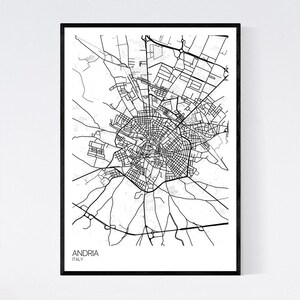 Andria, Italy Map Art Print Many Colours Art Quality Paper Fast ...