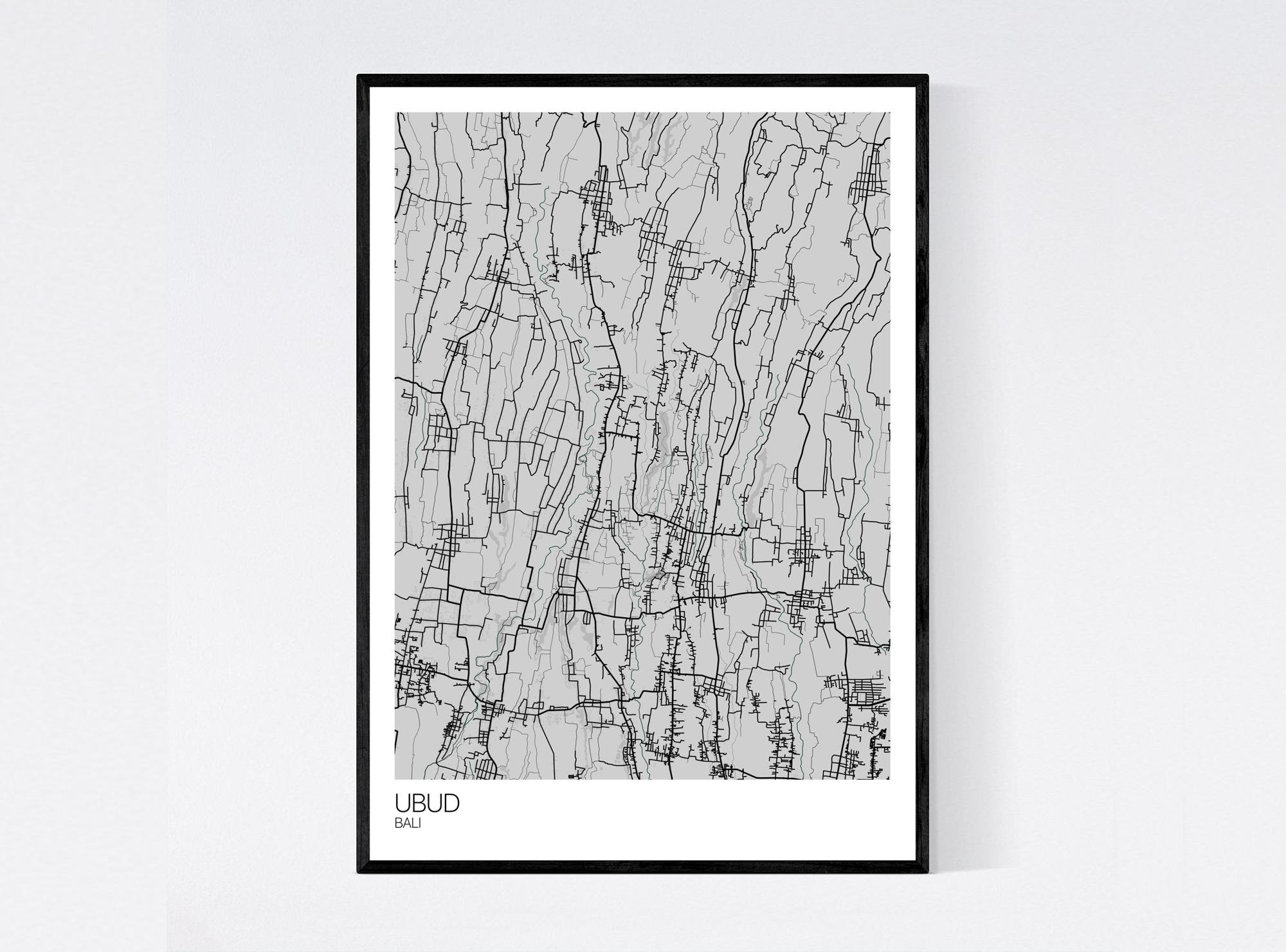 Ubud Bali Map Art Print Many Styles Art Quality Paper | Etsy