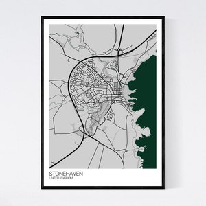 Stonehaven, Scotland City Map Art Print Many Styles 350gsm Art Quality ...