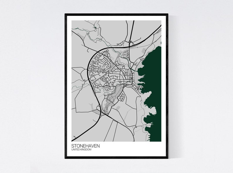 Stonehaven Scotland City Map Art Print Many Styles 350gsm - Etsy