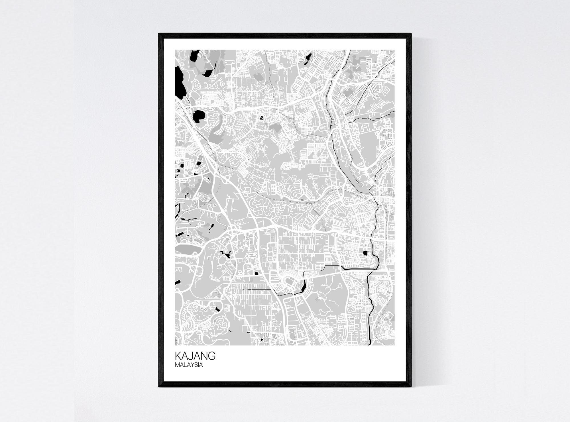 Kajang Malaysia Map Art Print Many Styles Art Quality | Etsy