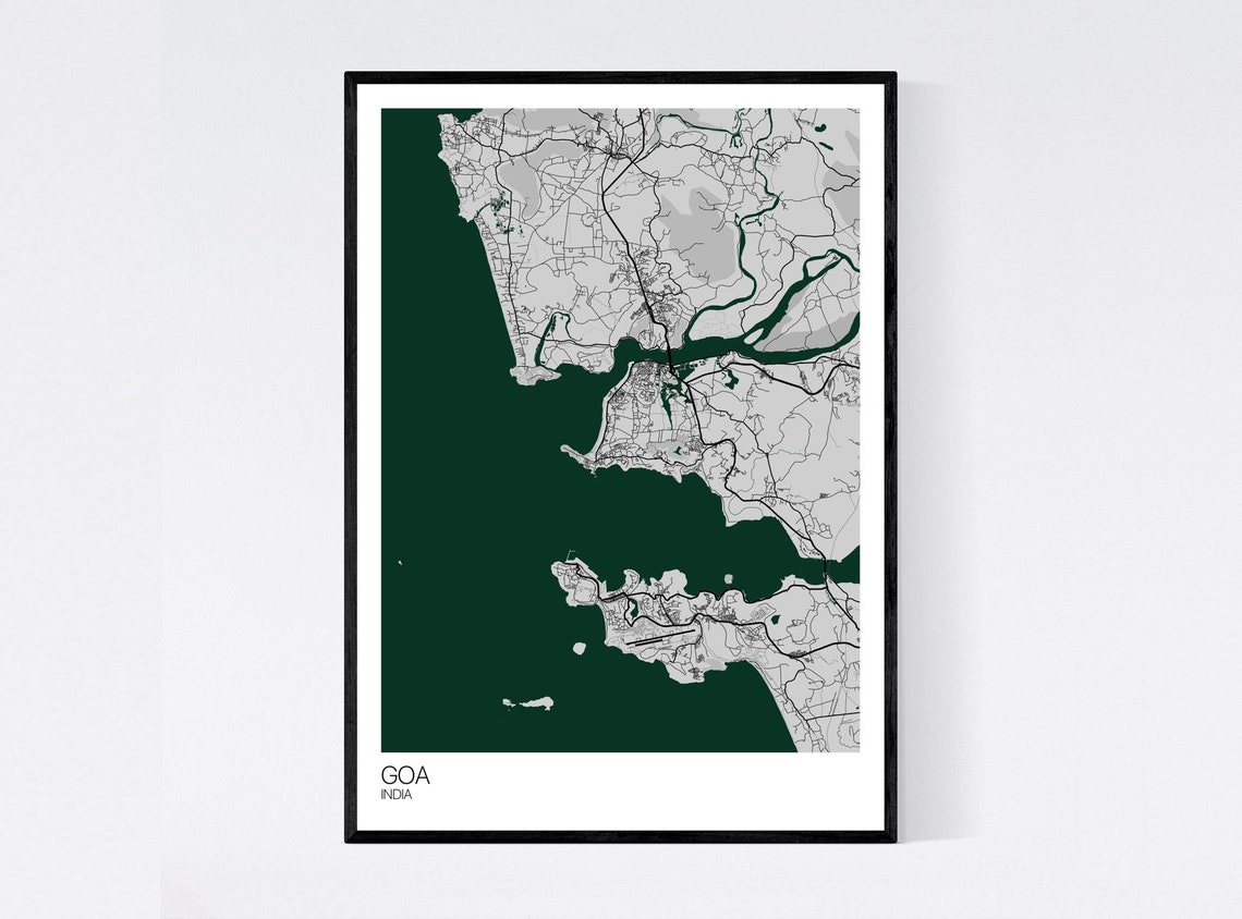 Goa India Map Art Print Many Styles Art Quality Paper - Etsy UK