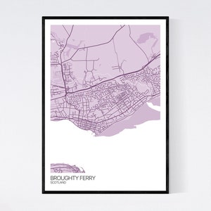 Broughty Ferry, Scotland Map Art Print Many Styles 350gsm Art Quality ...