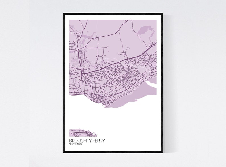 Broughty Ferry Scotland Map Art Print Many Styles 350gsm - Etsy UK