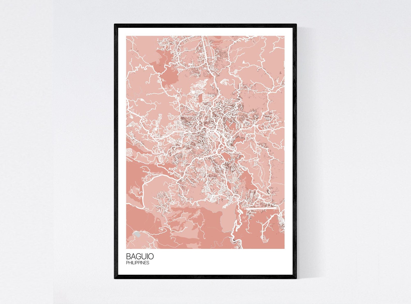 Baguio Philippines Map Art Print Many Styles Art Quality | Etsy