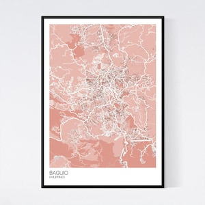 Baguio, Philippines Map Art Print Many Styles Art Quality Paper Fast ...