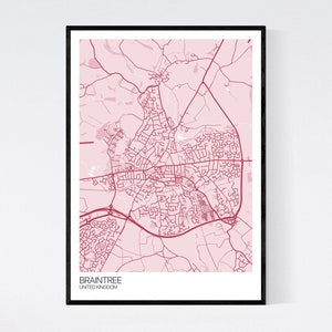 Braintree Map Art Print Many Styles 350gsm Art Quality Paper Fast ...