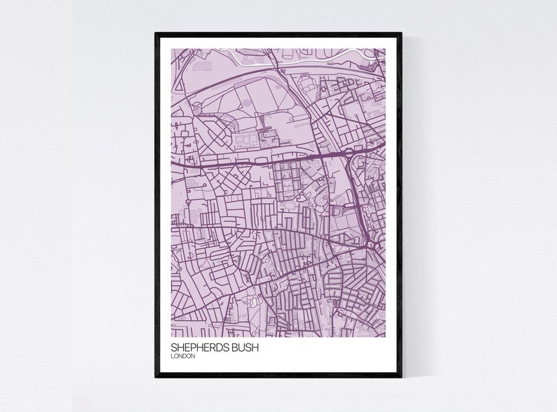 Shepherds Bush London Map Art Print Many Colours 350gsm - Etsy