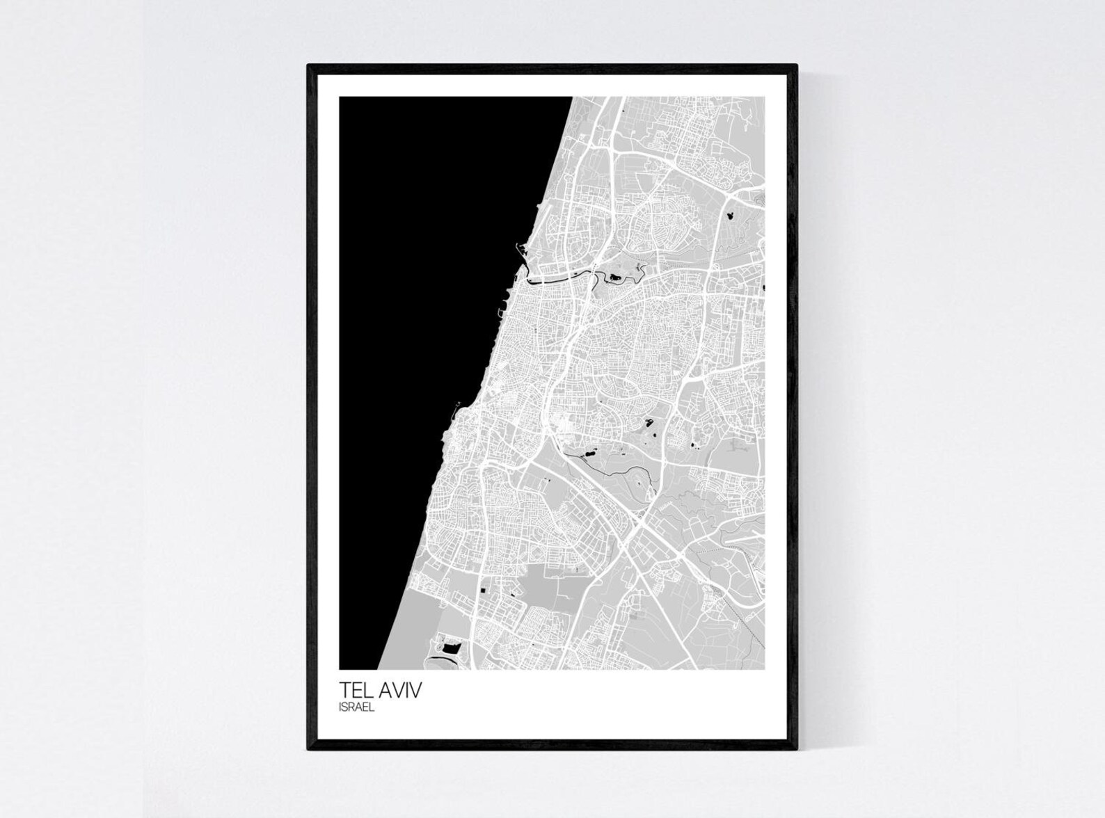 Tel Aviv Israel Map Art Print Many Colours 350gsm Art | Etsy