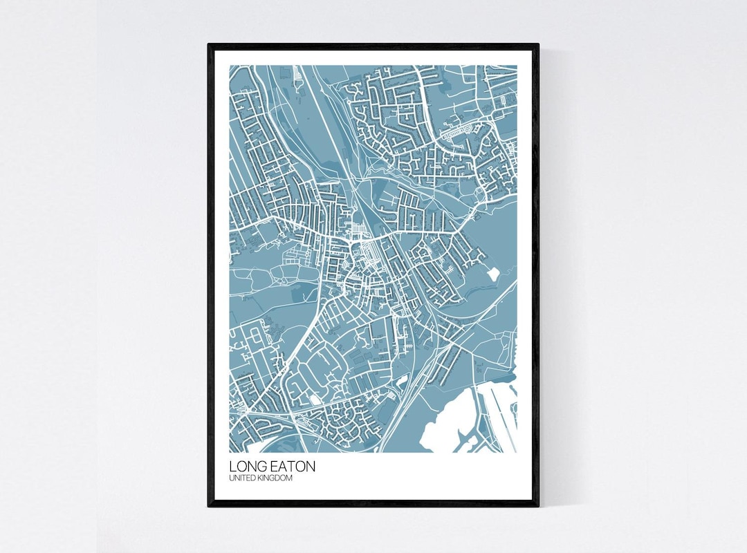 Long Eaton Map Print - Many Colours - 350gsm Art Quality Paper - Fast ...