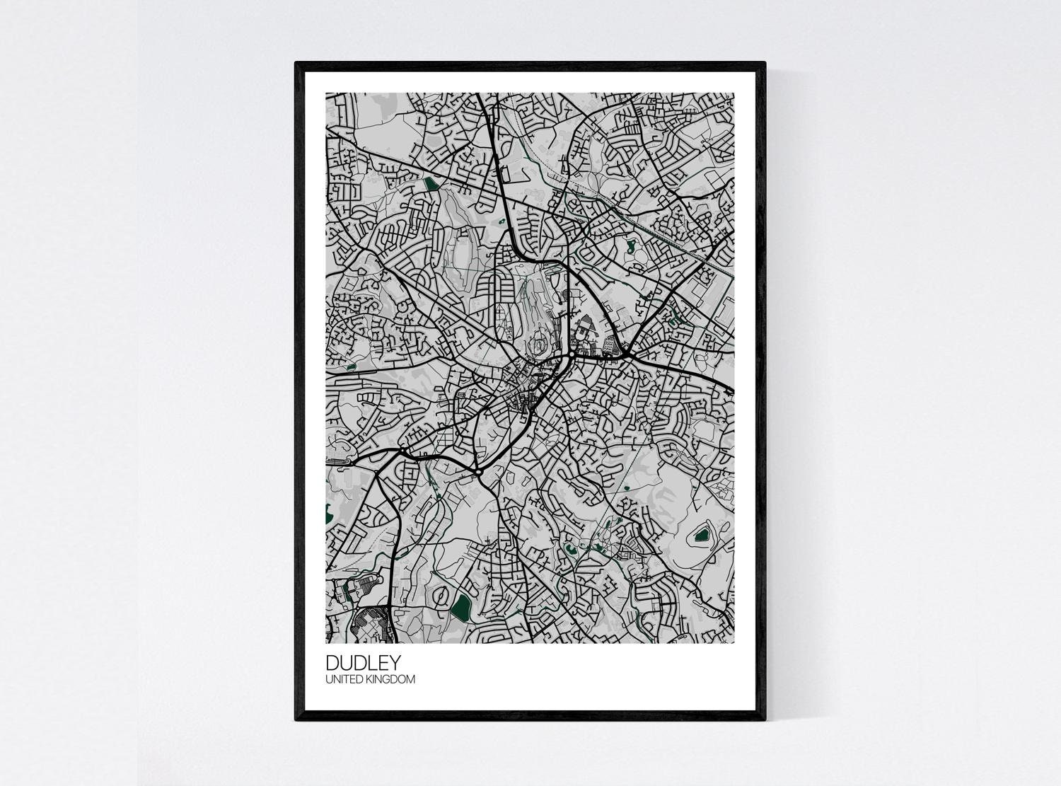 Dudley United Kingdom City Map Art Print Many Styles | Etsy