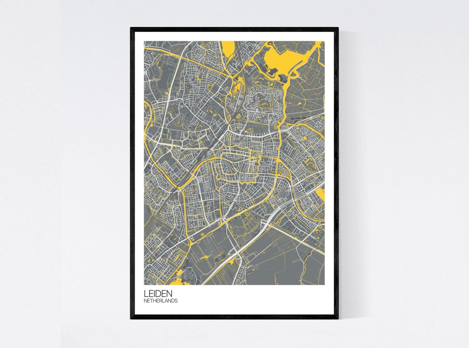 Leiden Netherlands Map Art Print Many Colours 350gsm Art - Etsy