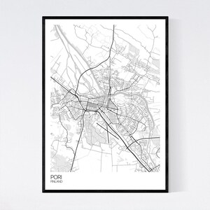 Pori, Finland Map Art Print Many Colours 350gsm Art Quality Paper Fast ...