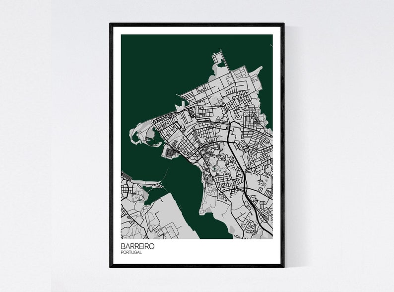 Barreiro Portugal Map Art Print Many Colours 350gsm Art - Etsy