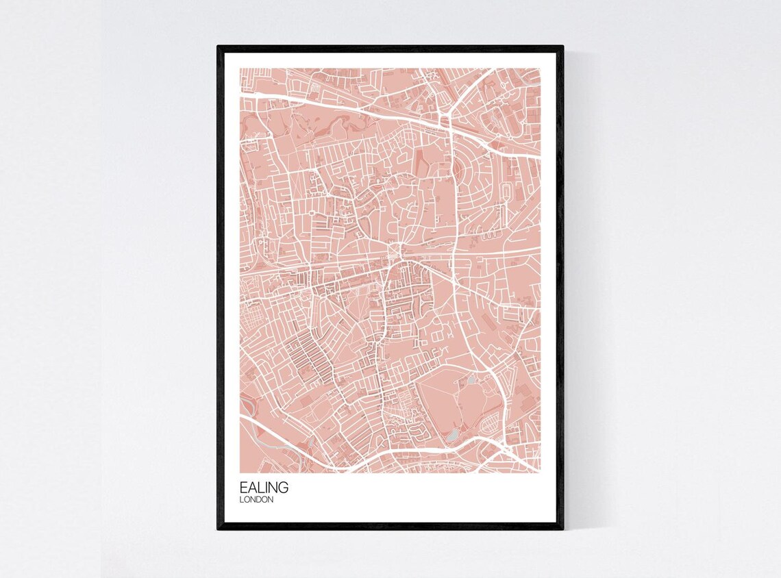 Ealing London Map Art Print Many Colours 350gsm Art - Etsy UK