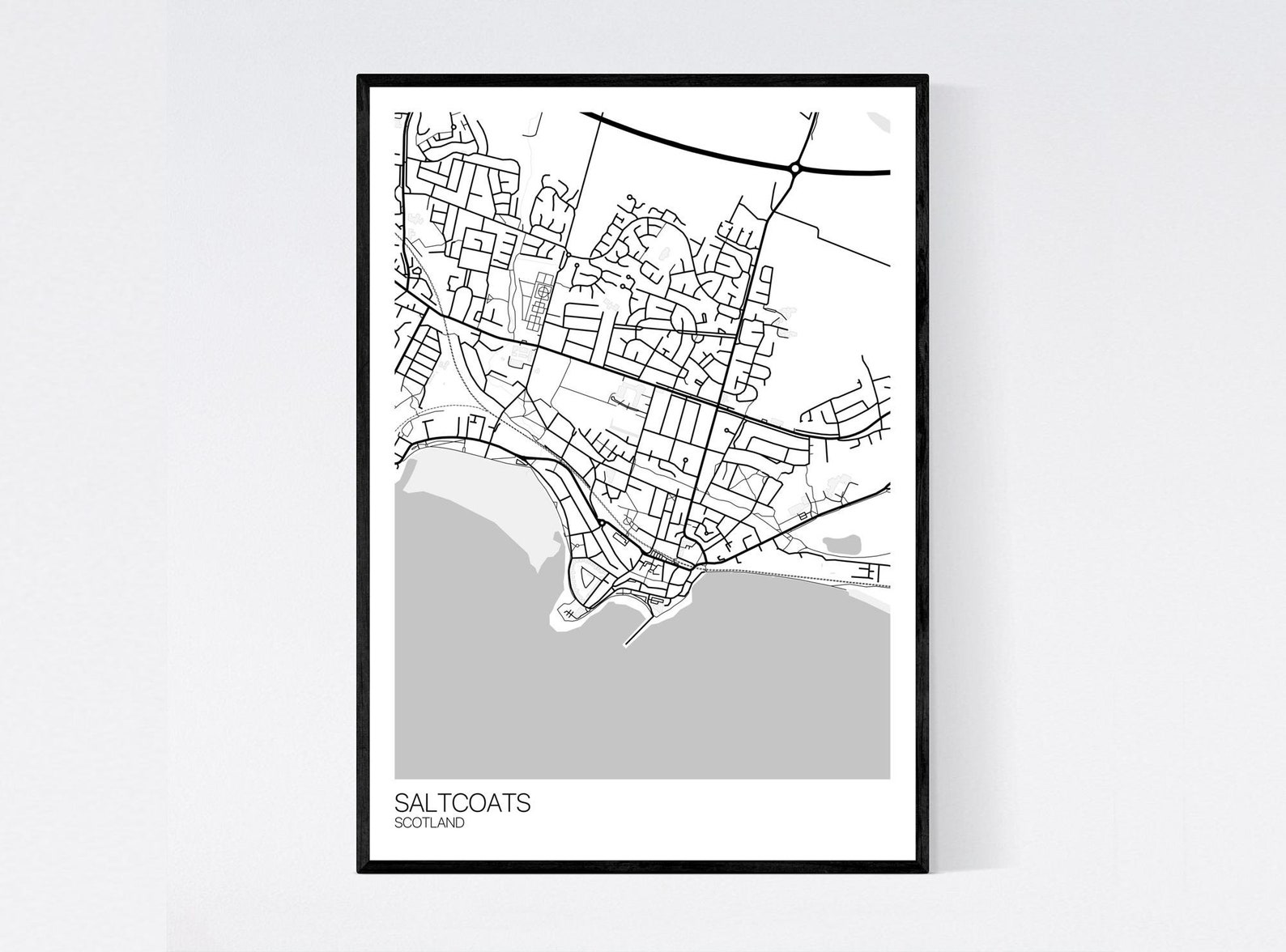 Saltcoats Scotland Map Art Print Many Colours 350gsm Art - Etsy