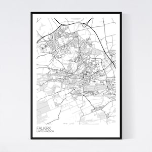Falkirk, Scotland City Map Art Print Many Styles 350gsm Art Quality ...
