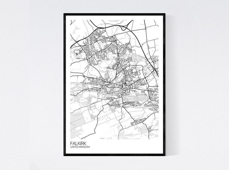 Falkirk Scotland City Map Art Print Many Styles 350gsm - Etsy