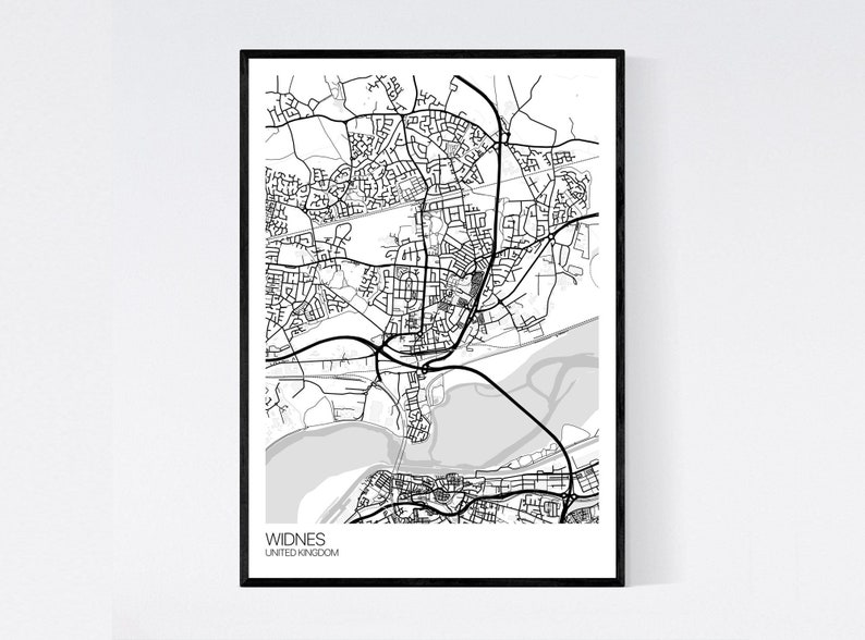 Widnes Town Map Art Print Many Styles 350gsm Art Quality - Etsy