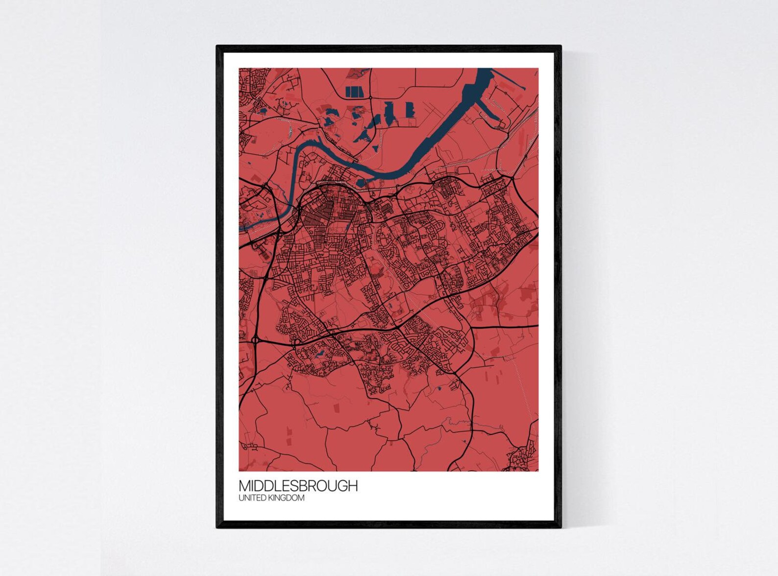 Middlesbrough United Kingdom City Map Art Print Many Styles - Etsy UK