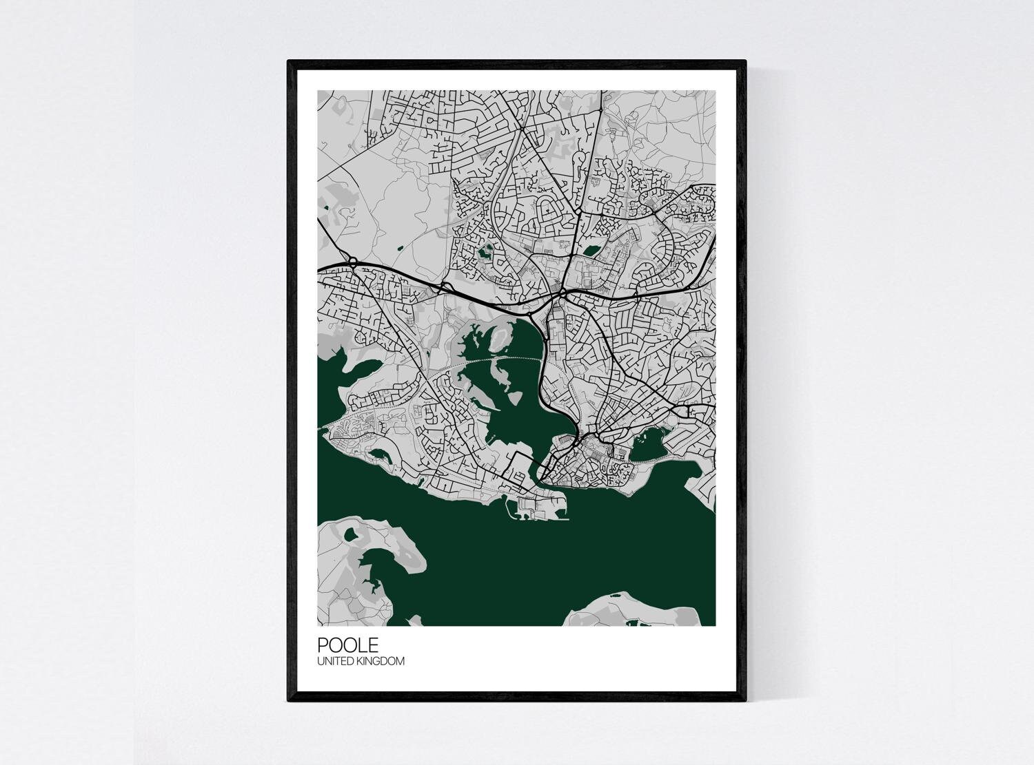 Poole United Kingdom City Map Art Print Many Colours | Etsy
