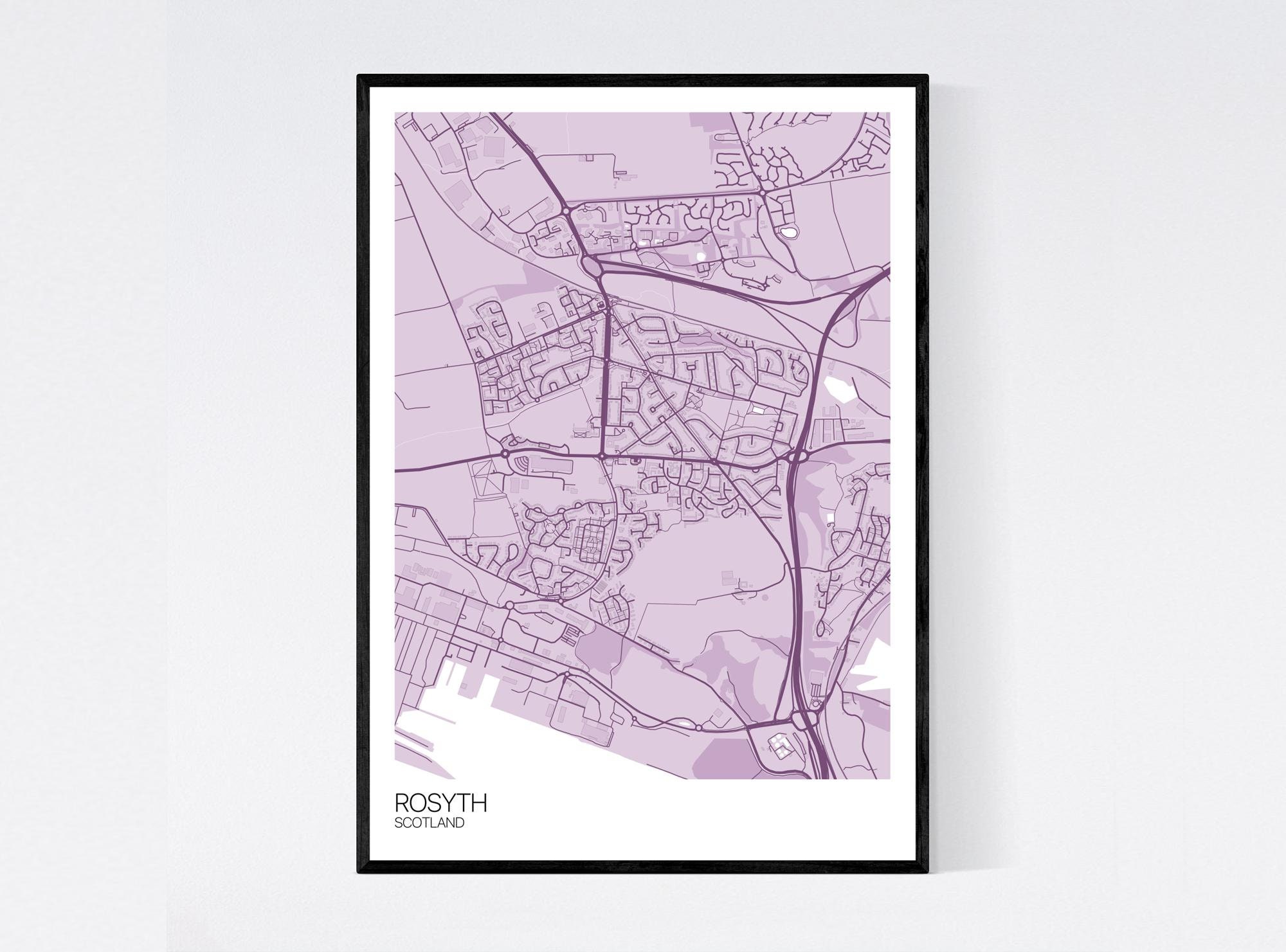 Rosyth Scotland Map Art Print Many Styles 350gsm Art - Etsy UK