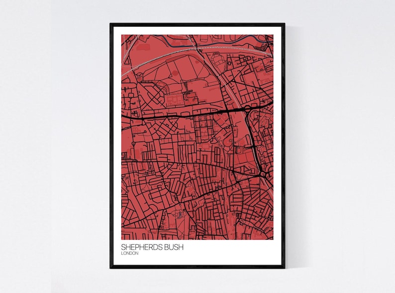 Shepherds Bush London Map Art Print Many Colours 350gsm - Etsy