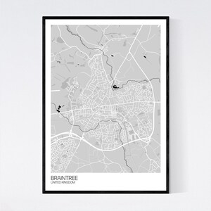 Braintree Map Art Print Many Styles 350gsm Art Quality Paper Fast ...