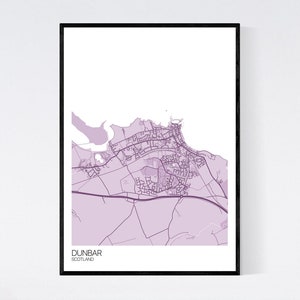 Dunbar, Scotland Map Art Print Many Styles 350gsm Art Quality Paper ...