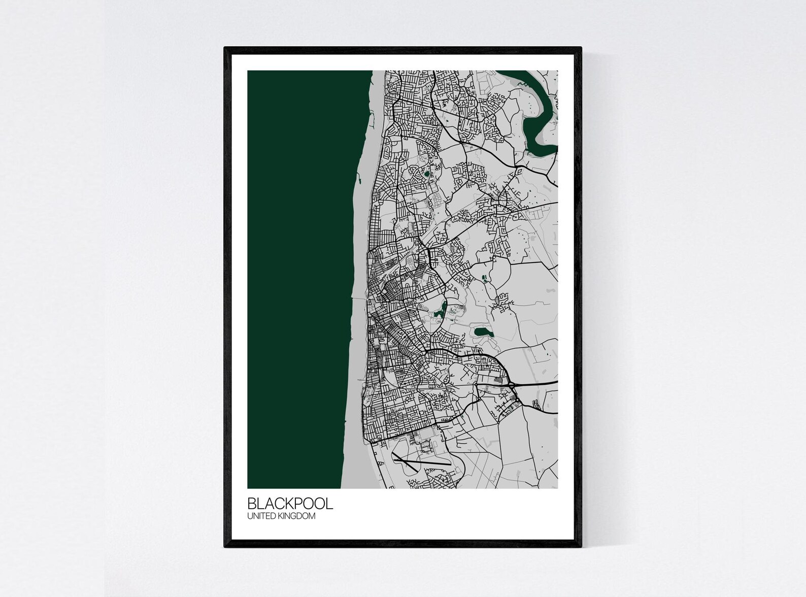 Blackpool Town Map Art Print Many Styles 350gsm Art - Etsy