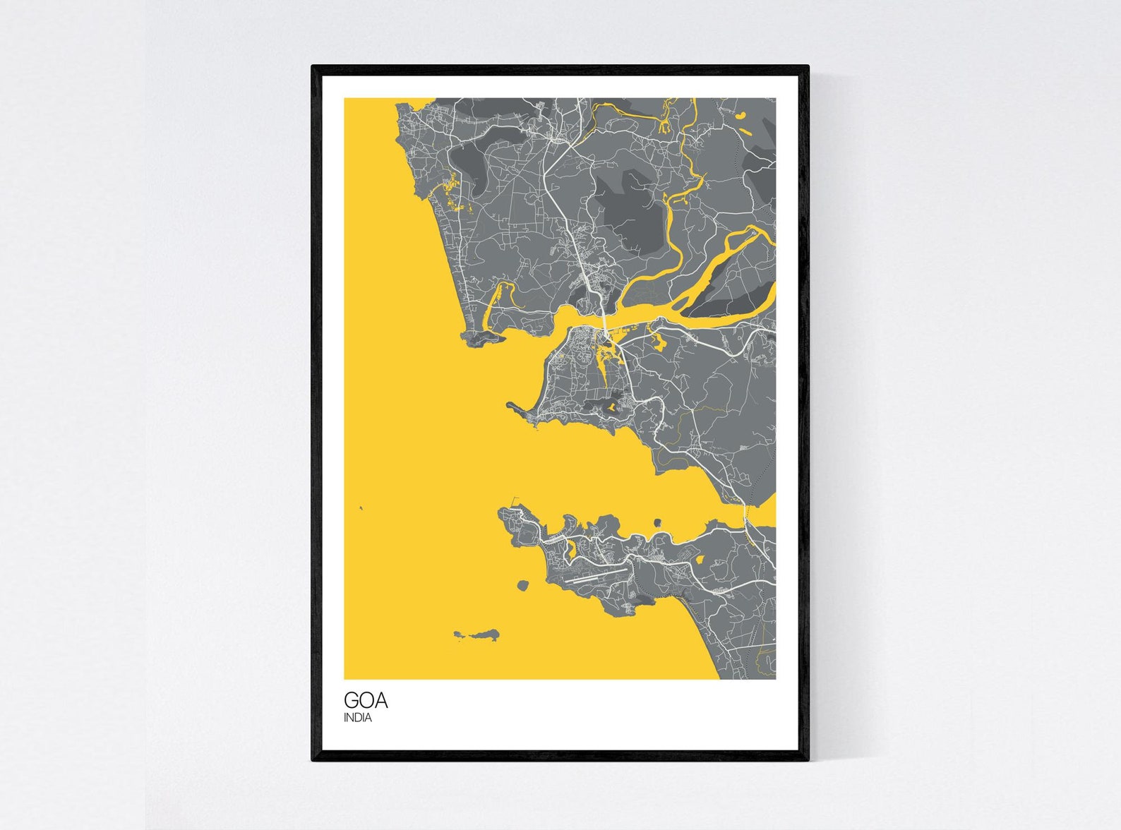 Goa India Map Art Print Many Styles Art Quality Paper - Etsy UK