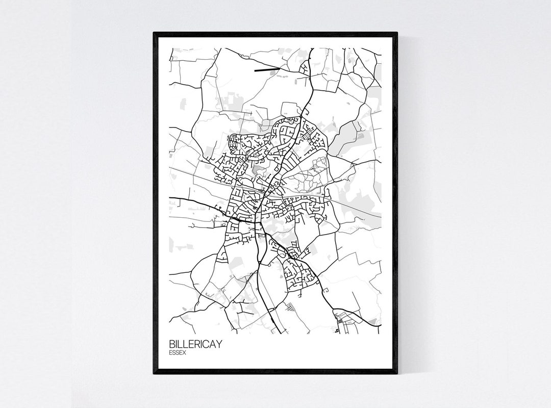 Billericay Essex Map Art Print Many Styles 350gsm Art - Etsy