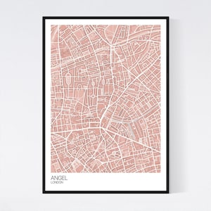 Angel London Map Art Print Many Colours 350gsm Art - Etsy