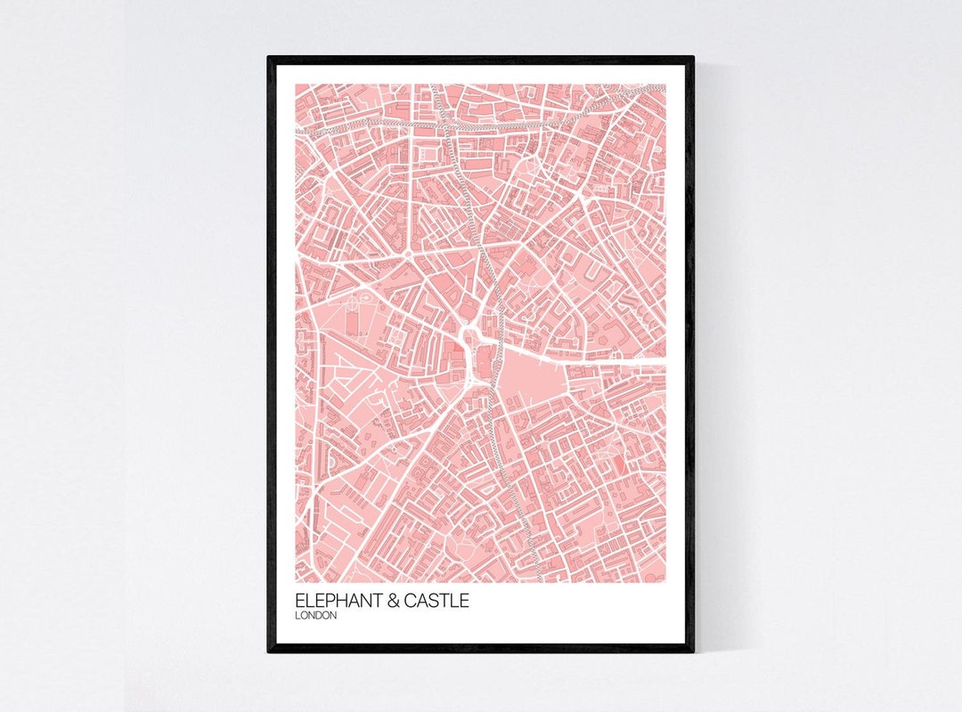 Elephant & Castle London Map Art Print Many Colours - Etsy