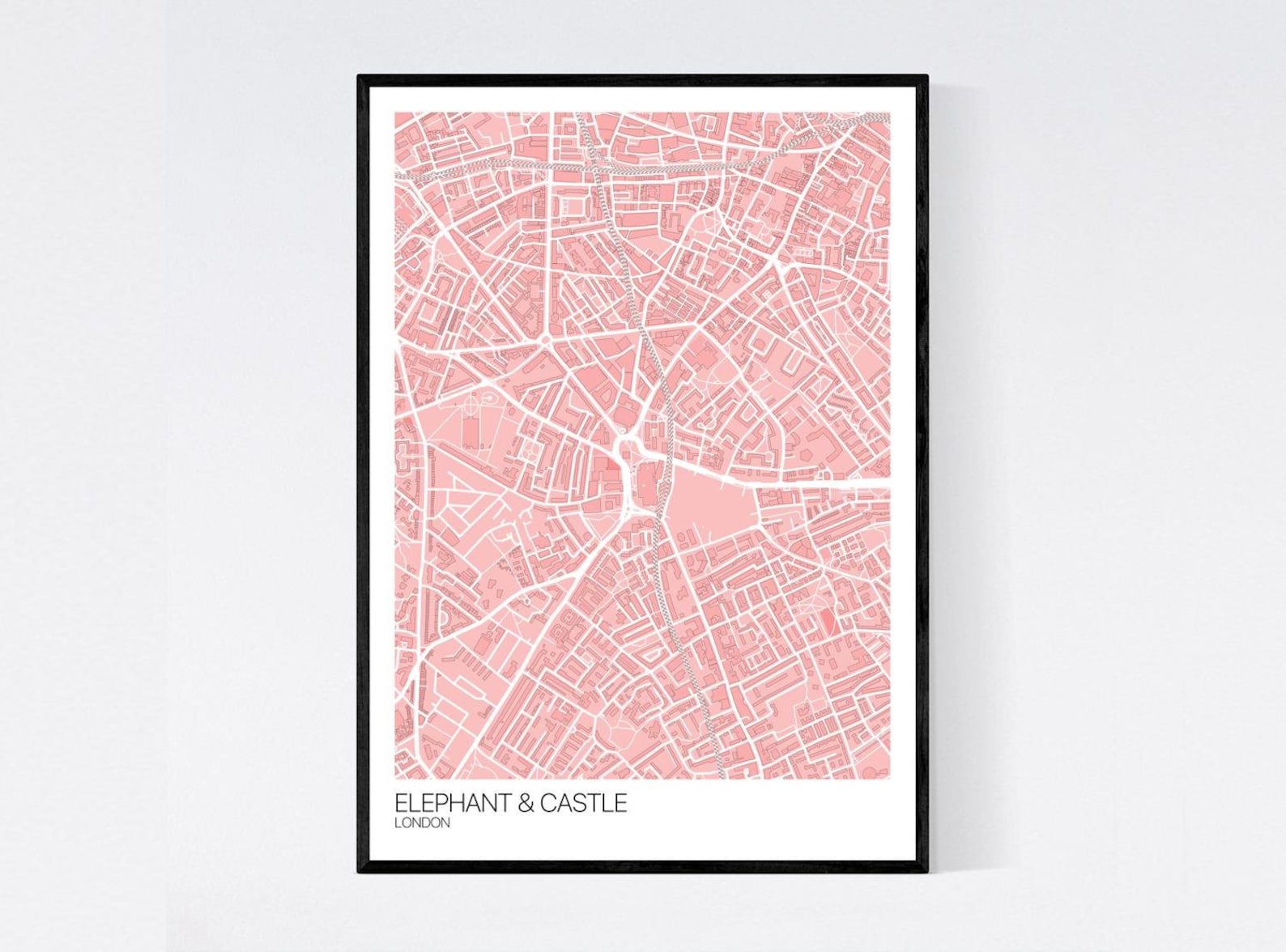 Elephant & Castle London Map Art Print Many Colours - Etsy