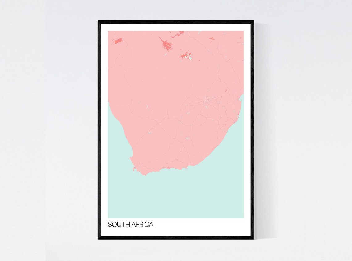 South Africa Map Art Print Many Styles Art Quality Paper | Etsy
