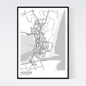 Montrose, Scotland City Map Art Print - Many Styles - 350gsm Art ...