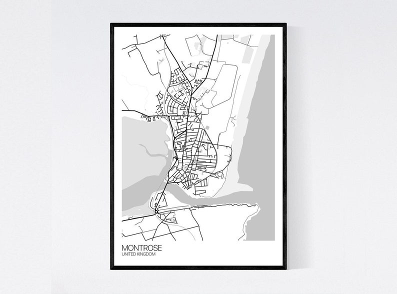 Montrose Scotland City Map Art Print Many Styles 350gsm | Etsy