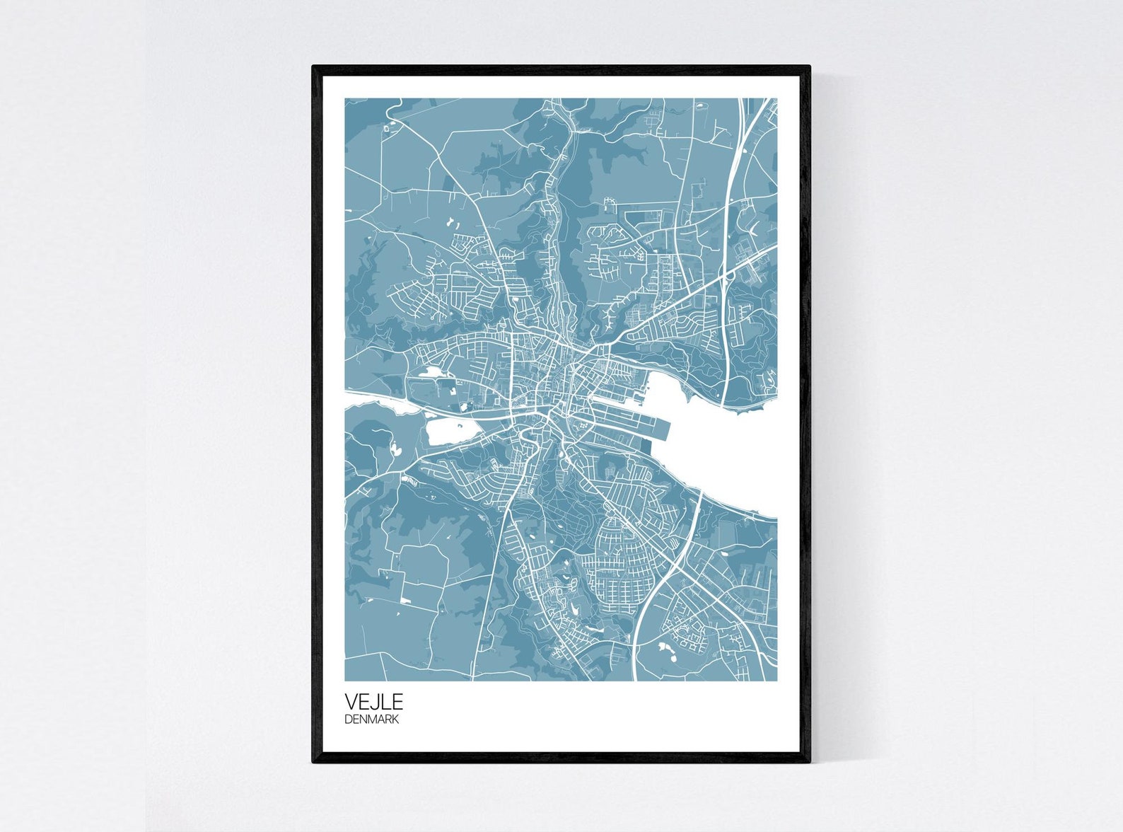 Vejle Denmark City Map Art Print Many Colours 350gsm Art | Etsy