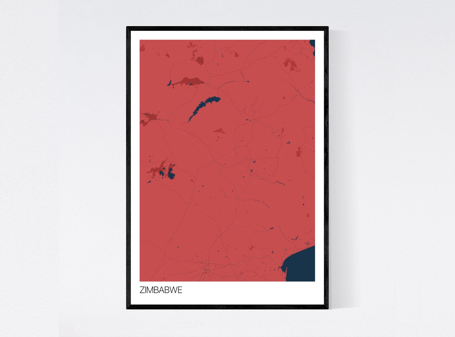Zimbabwe Africa Map Art Print Many Styles Art Quality - Etsy UK