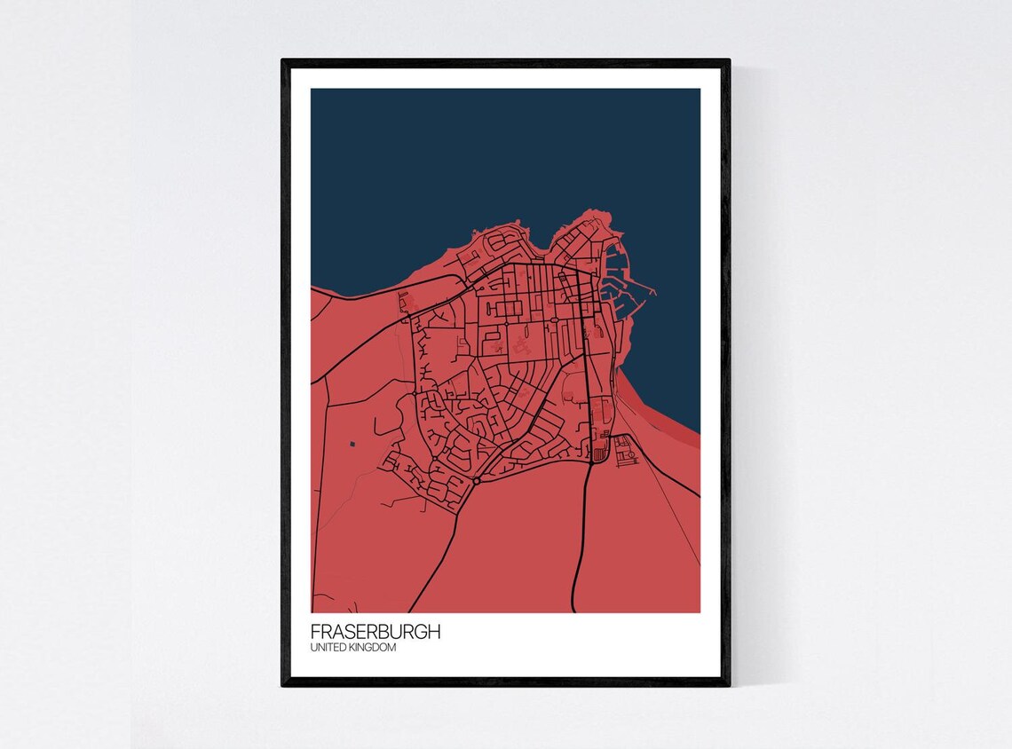 Fraserburgh Scotland City Map Art Print Many Styles | Etsy