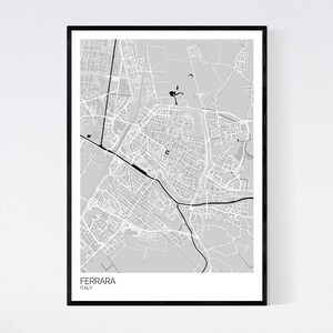 Ferrara, Italy Map Art Print Many Colours Art Quality Paper Fast ...