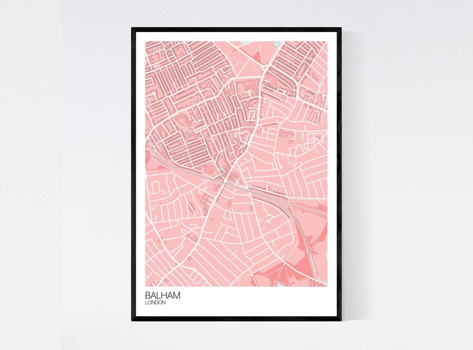 Balham London Map Art Print Many Colours 350gsm Art - Etsy
