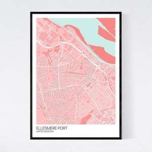 Ellesmere Port United Kingdom Map Print Many Colours Fast - Etsy