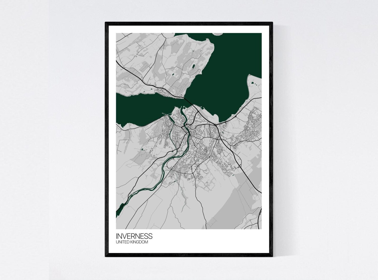 Inverness Scotland City Map Art Print Many Styles 350gsm - Etsy UK